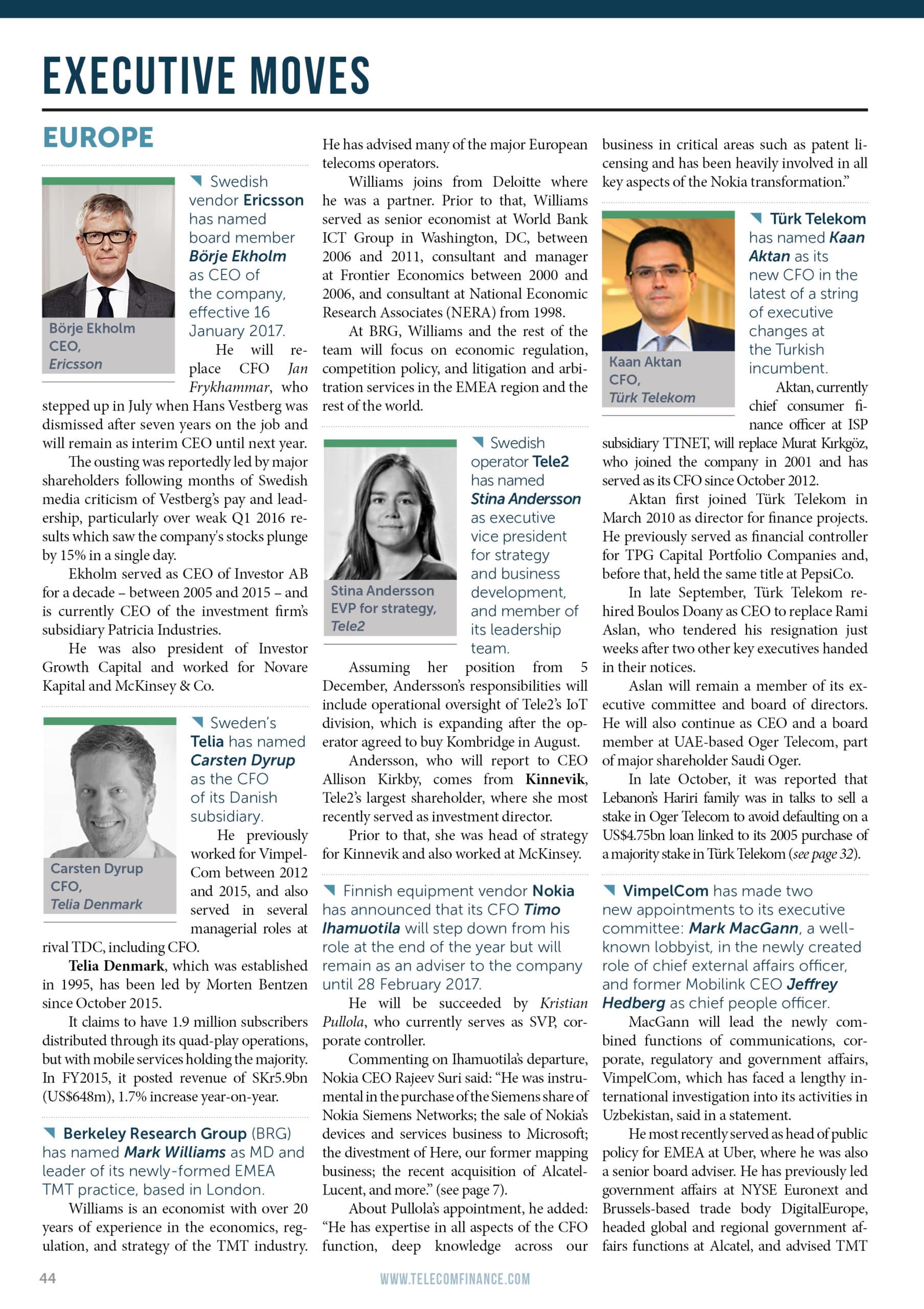 Executive Moves Round-up Issue 250 - Connectivity Business News